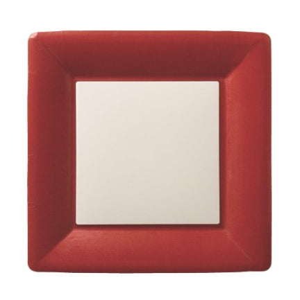 Classic Linen Dark Red Square Paper Dinner Plates – Goparty Decoration